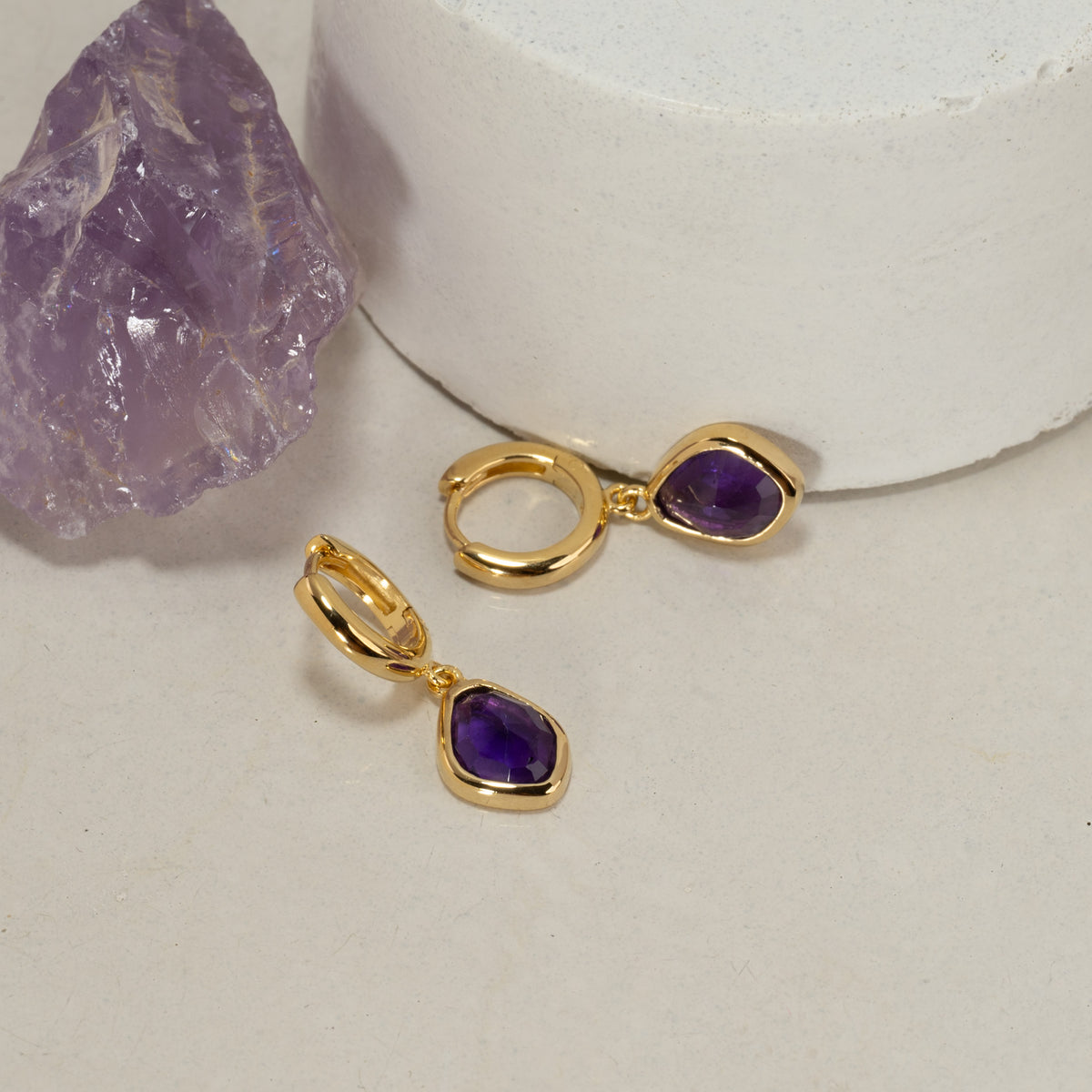 ATHENA PURPLE AMETHYST GOLDEN EARRING | Fri fragt ved 249,- – Sisi ...