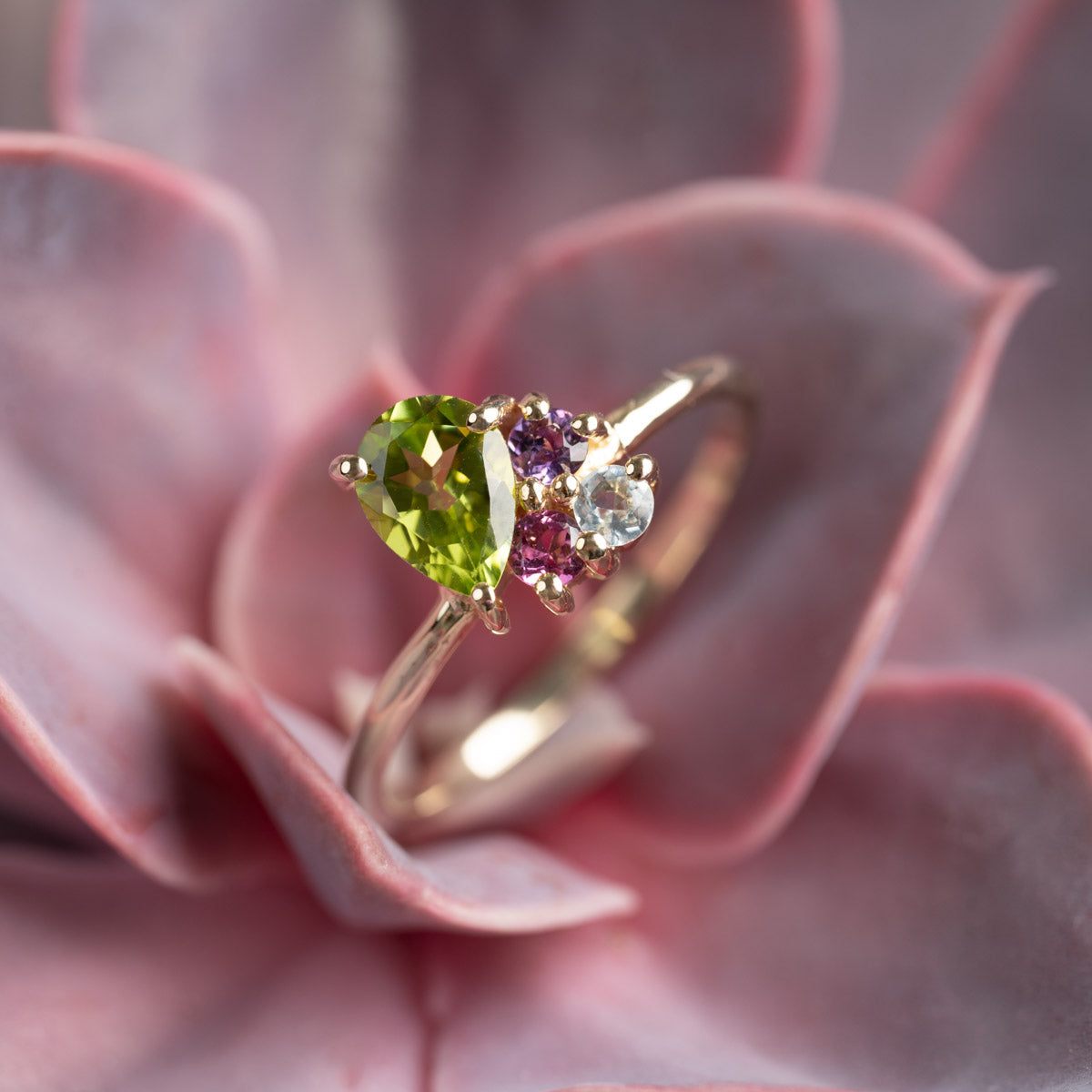 GYRITH GEM CLUSTER SOLID GOLD RING | Fri fragt ved 249,- – Sisi Copenhagen
