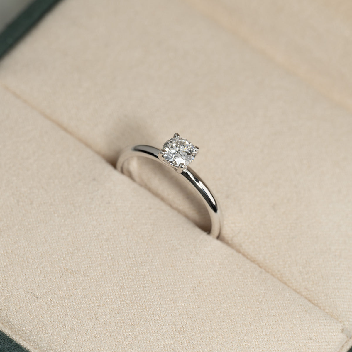 SIMPLE SOLITAIRE BASKET-SET DIAMOND RING - 0.5ct - WG | Fri fragt ved ...