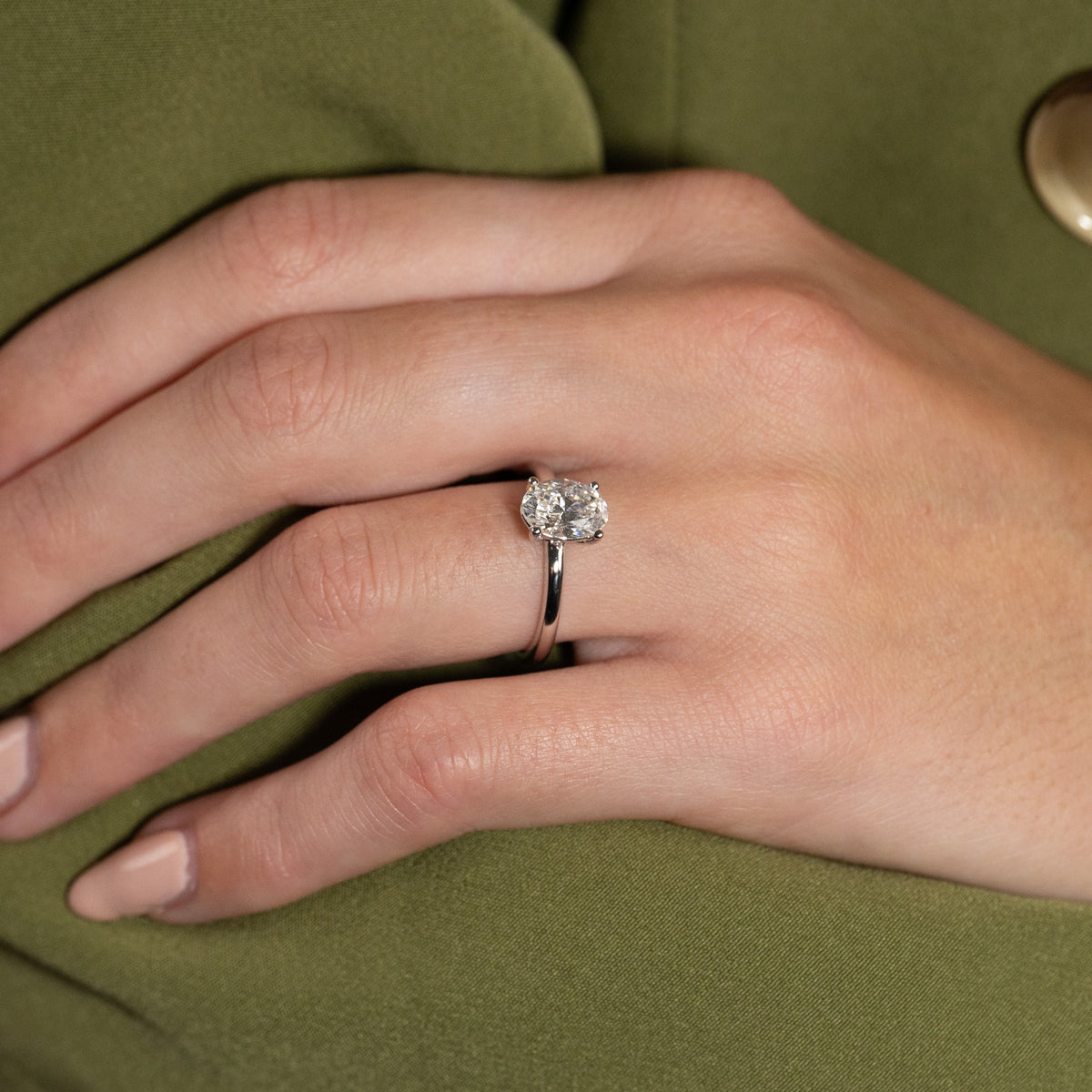 SOLITAIRE OVAL-CUT DIAMOND RING - 1.5ct - WG | Fri fragt ved 249 ...