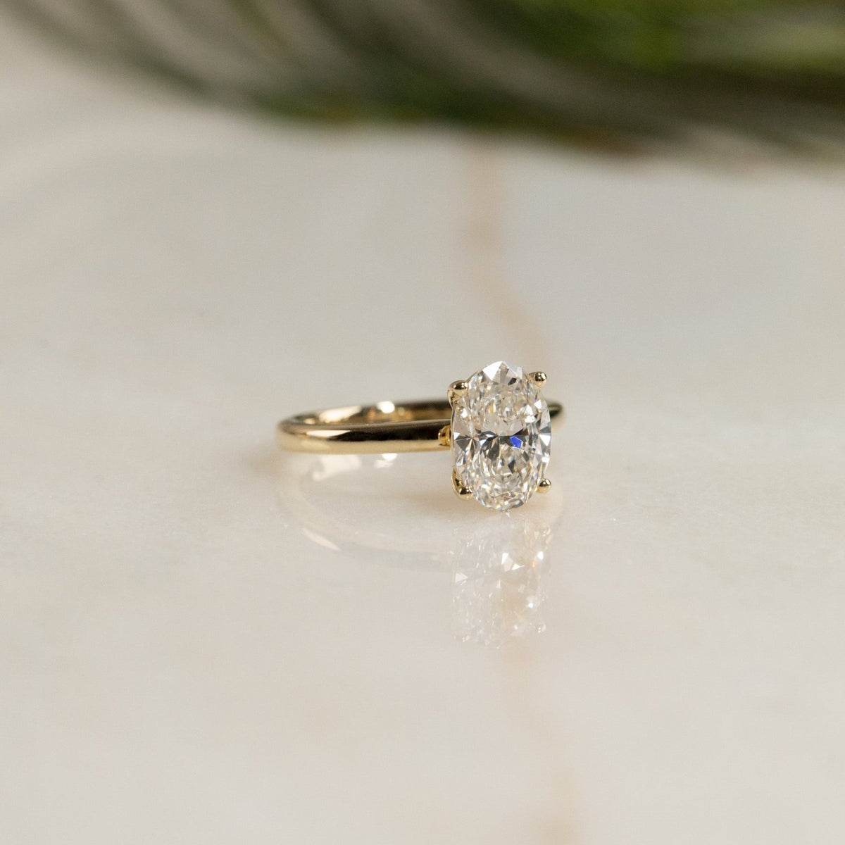 SOLITAIRE OVAL-CUT DIAMOND RING - 2.0ct - YG | Fri fragt ved 249 ...